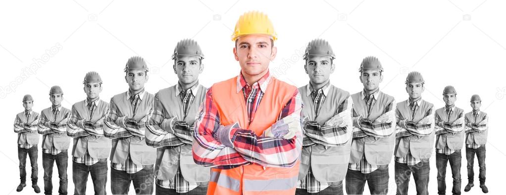 Chief constructor with builders team — Stock Photo © catalin205 #73110941