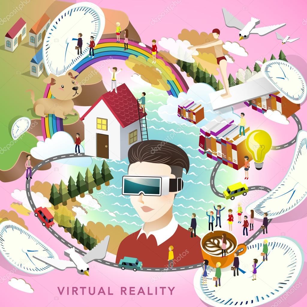 Virtual reality concept Stock Vector by ©kchungtw 115543860