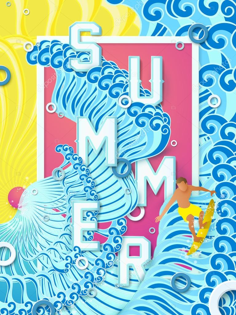 Big wave surfing Stock Vector Image by ©kchungtw #117630016