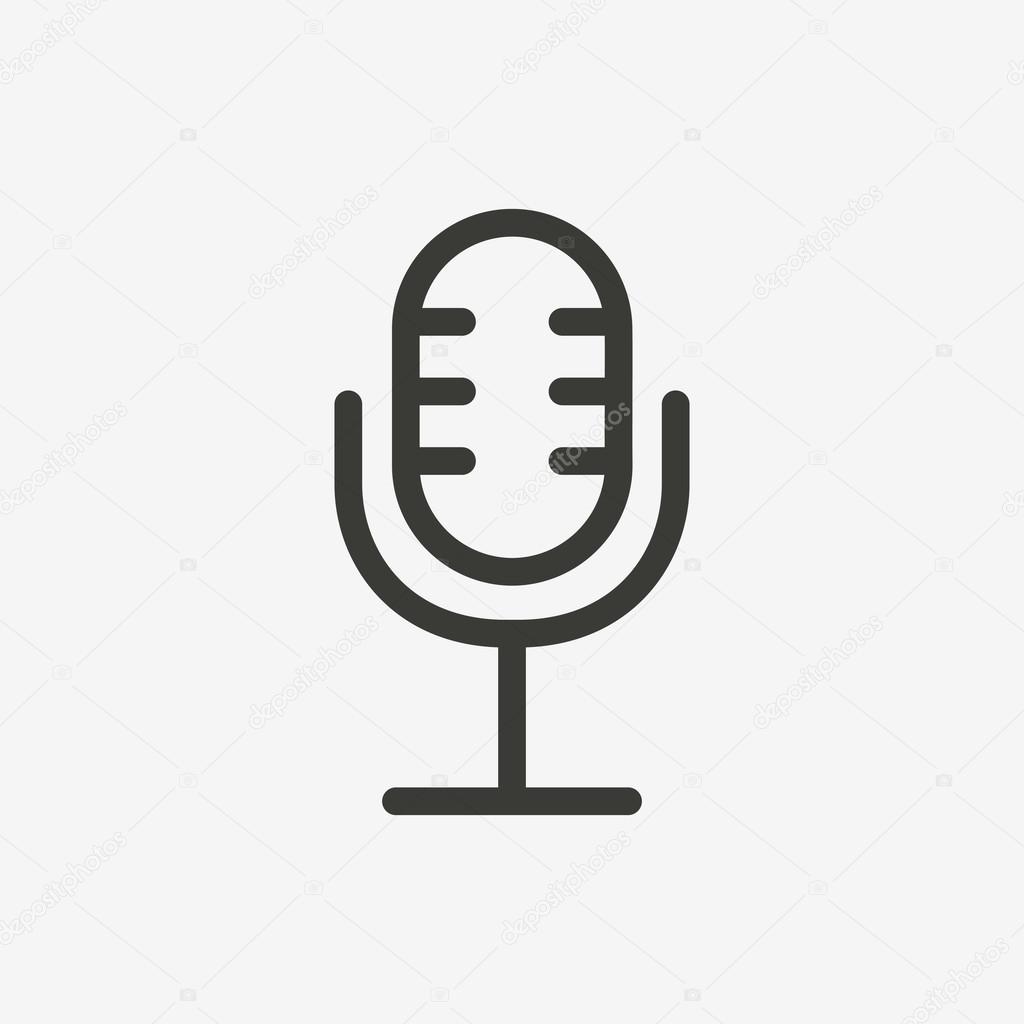Image vectorielle Icône de ligne de microphone par ©kchungtw - 121010576