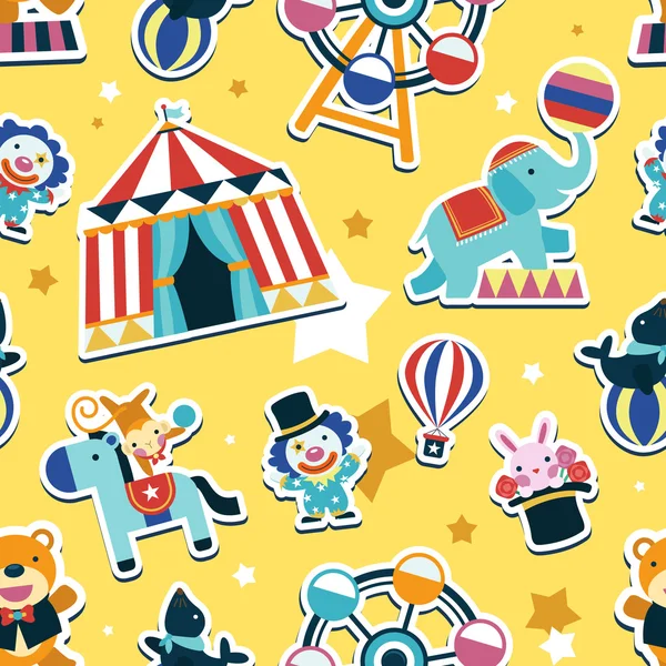 Circus Themed Bright Seamless Patterns Set Special Equipment Show ...