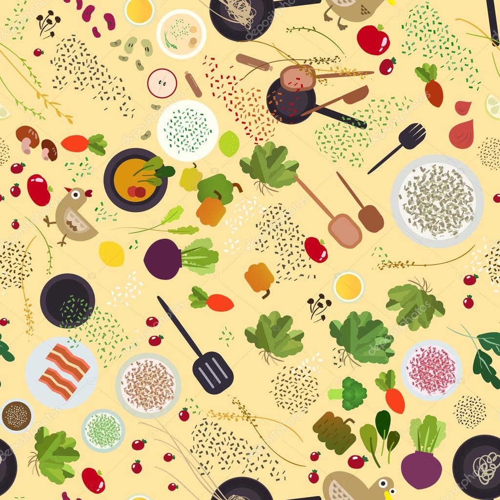 Food ingredient seamless design Stock Vector Image by ©kchungtw #121174452