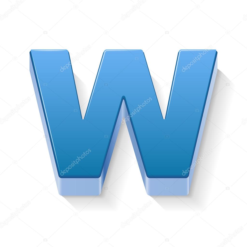 3d blue letter W Stock Vector Image by ©kchungtw #121738470