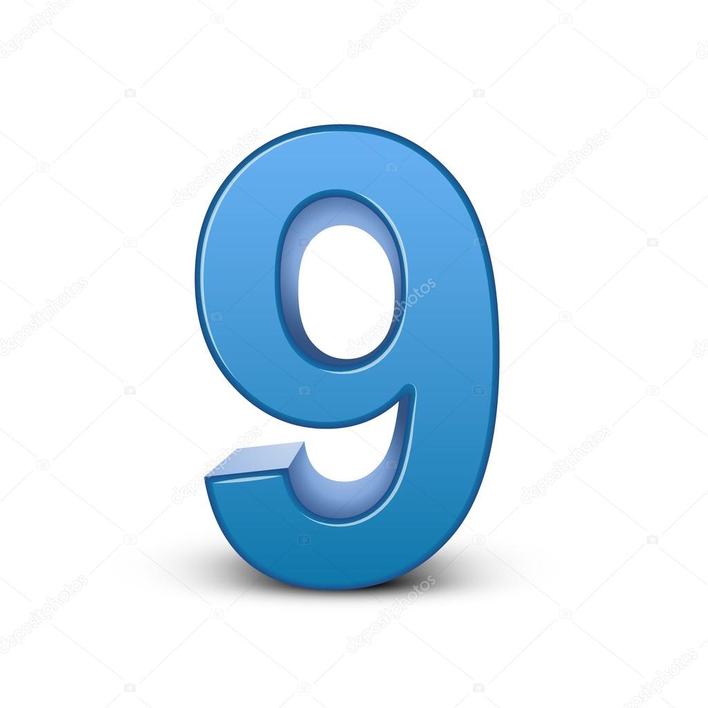 3d shiny blue number 9 Stock Vector Image by ©kchungtw #121738522