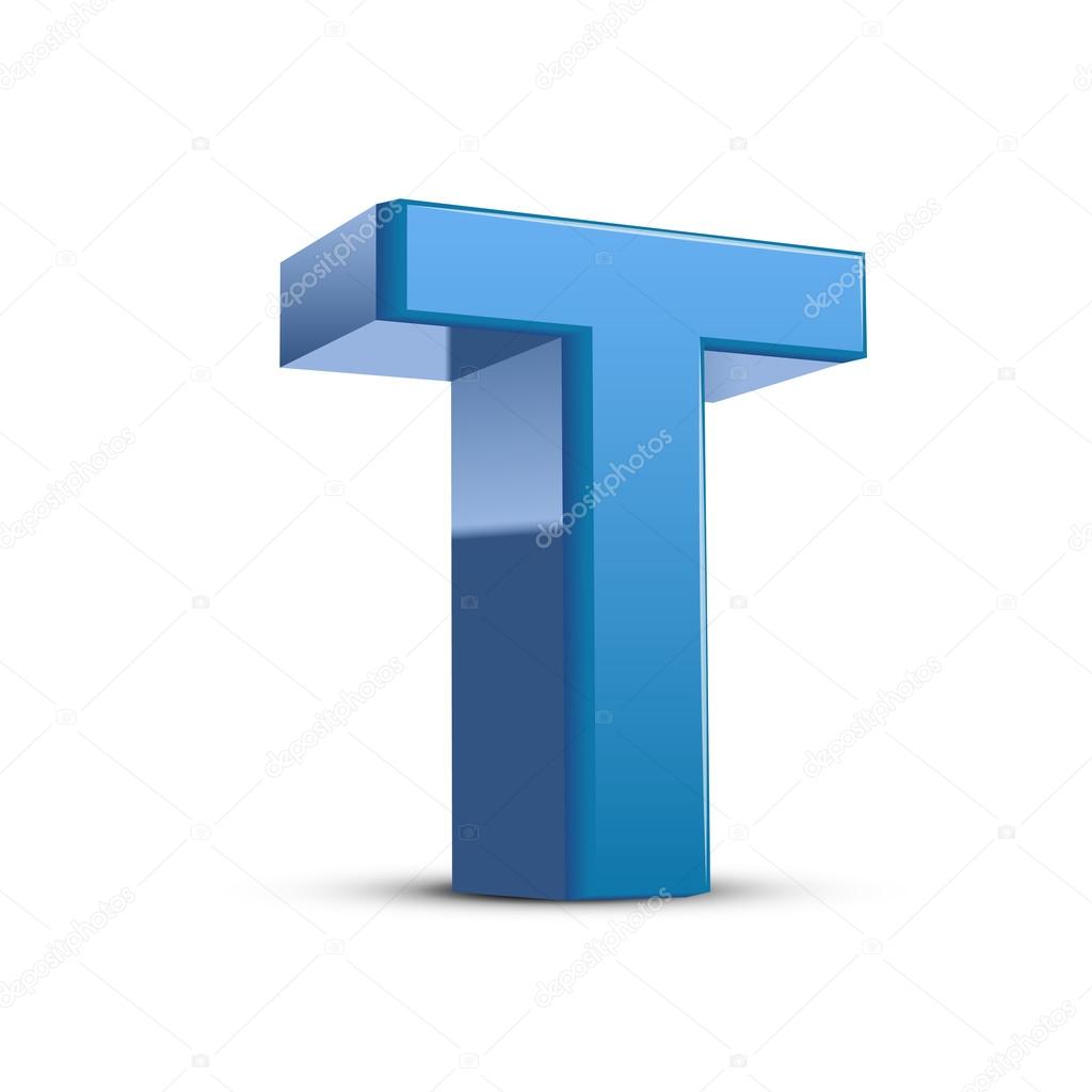 3d blue letter T — Stock Vector © kchungtw #121739784