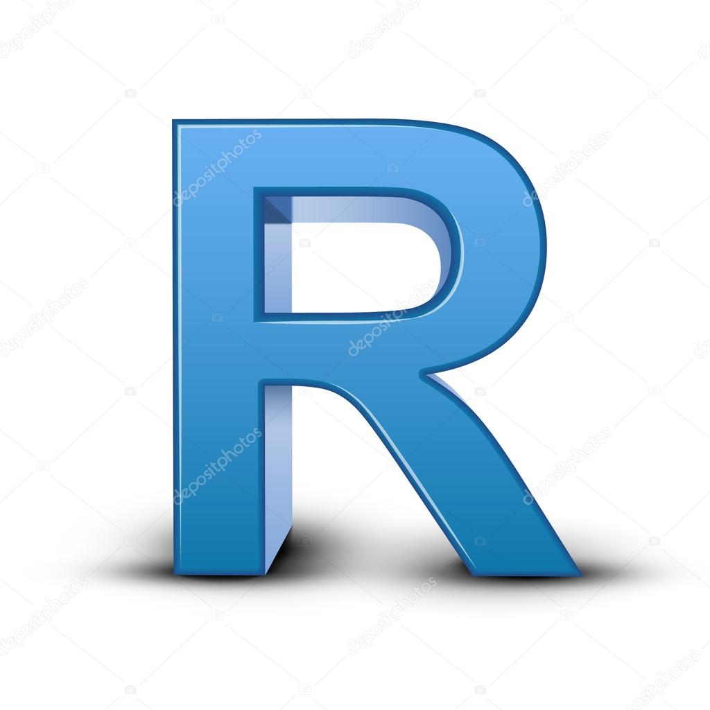 3d blue letter R — Stock Vector © kchungtw #121757262