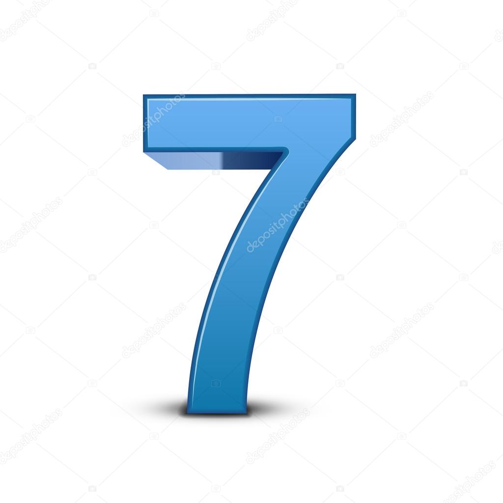 3d shiny blue number 7 Stock Vector by ©kchungtw 121773314