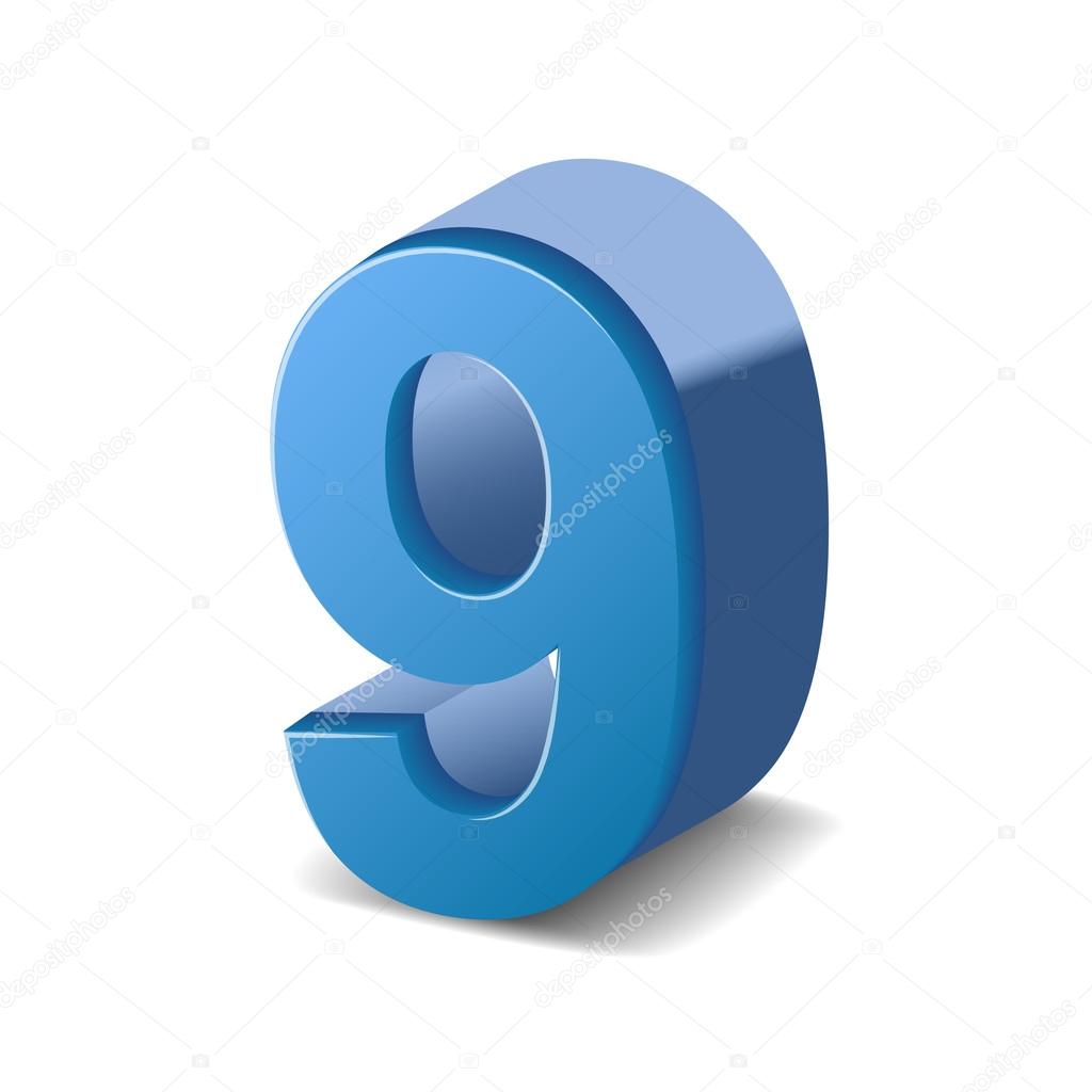 3d shiny blue number 9 Stock Vector Image by ©kchungtw #121863432