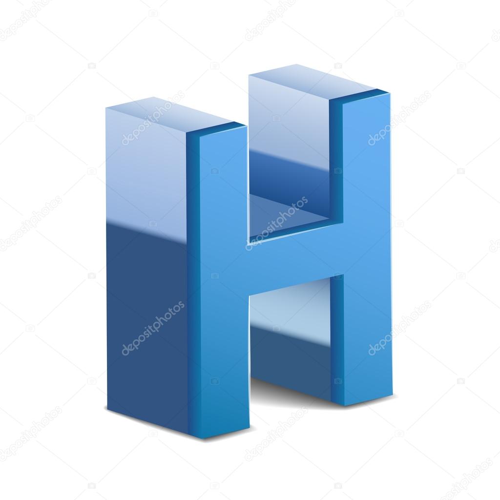 3d azul letra H Stock Vector by ©kchungtw 122058780