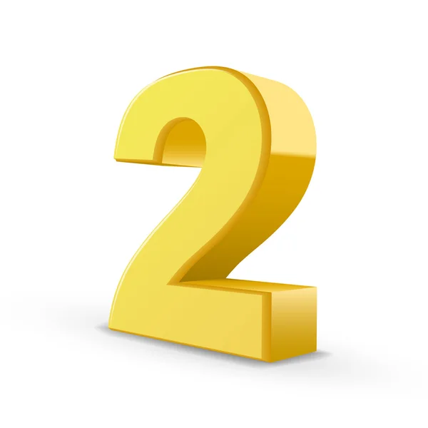 3d shiny yellow number 2 — Stock Vector © kchungtw #123175236
