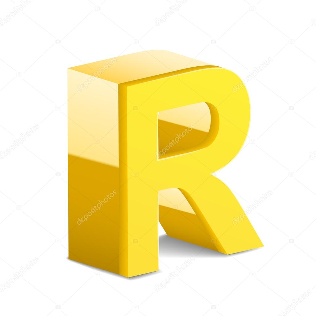 3d yellow letter R Stock Vector Image by ©kchungtw #123174674