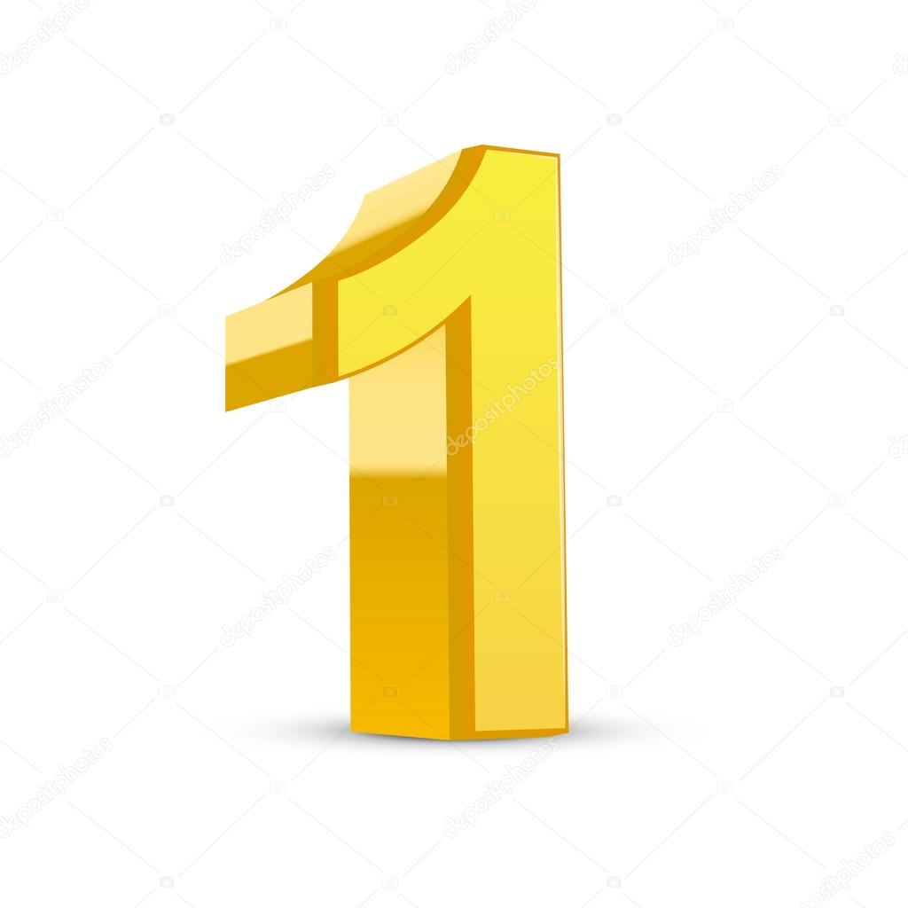 3d shiny yellow number 1 Stock Vector Image by ©kchungtw #123174928