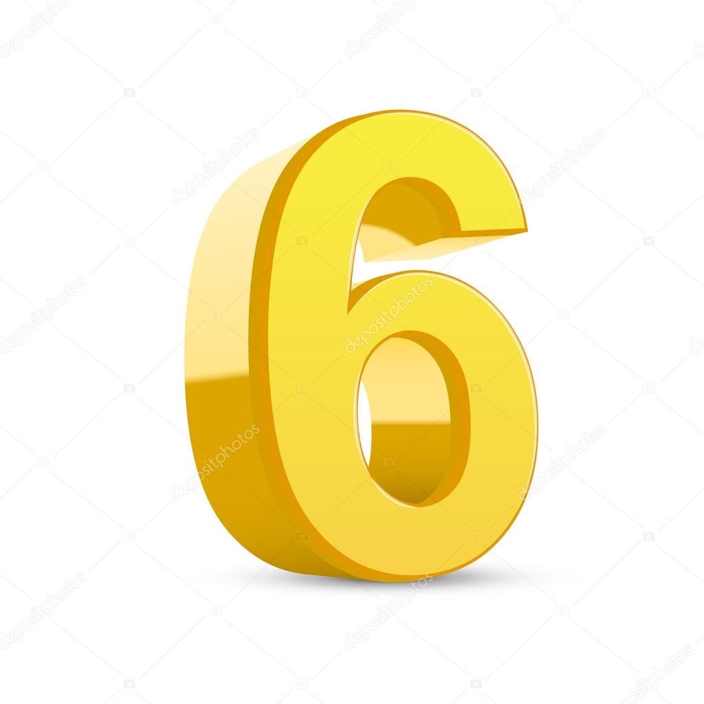 3d shiny yellow number 6 Stock Vector Image by ©kchungtw #123174974