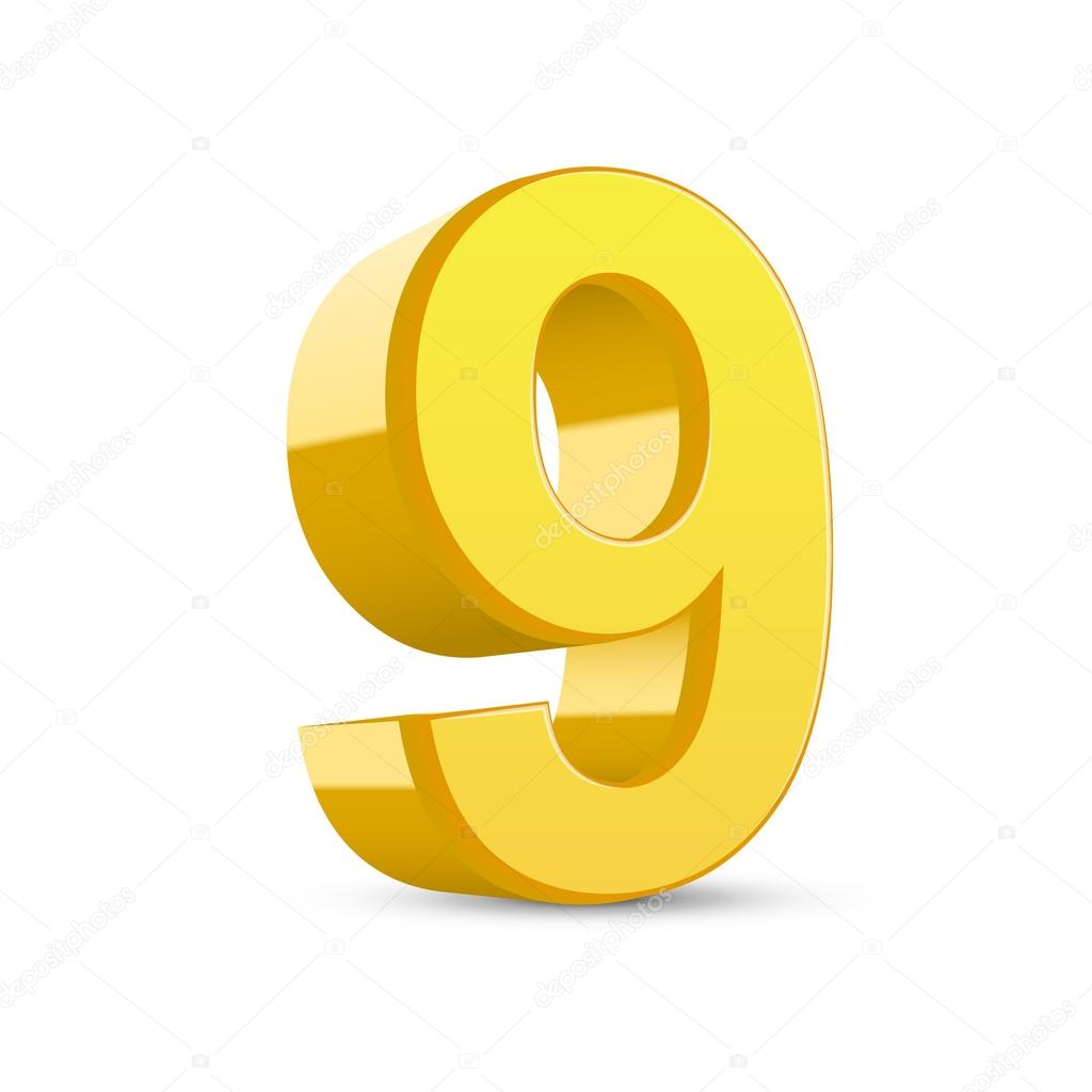 3d shiny yellow number 9 Stock Vector Image by ©kchungtw #123174980