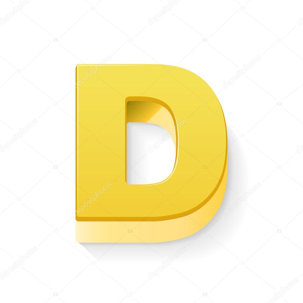 3d yellow letter D Stock Vector by ©kchungtw 123175642