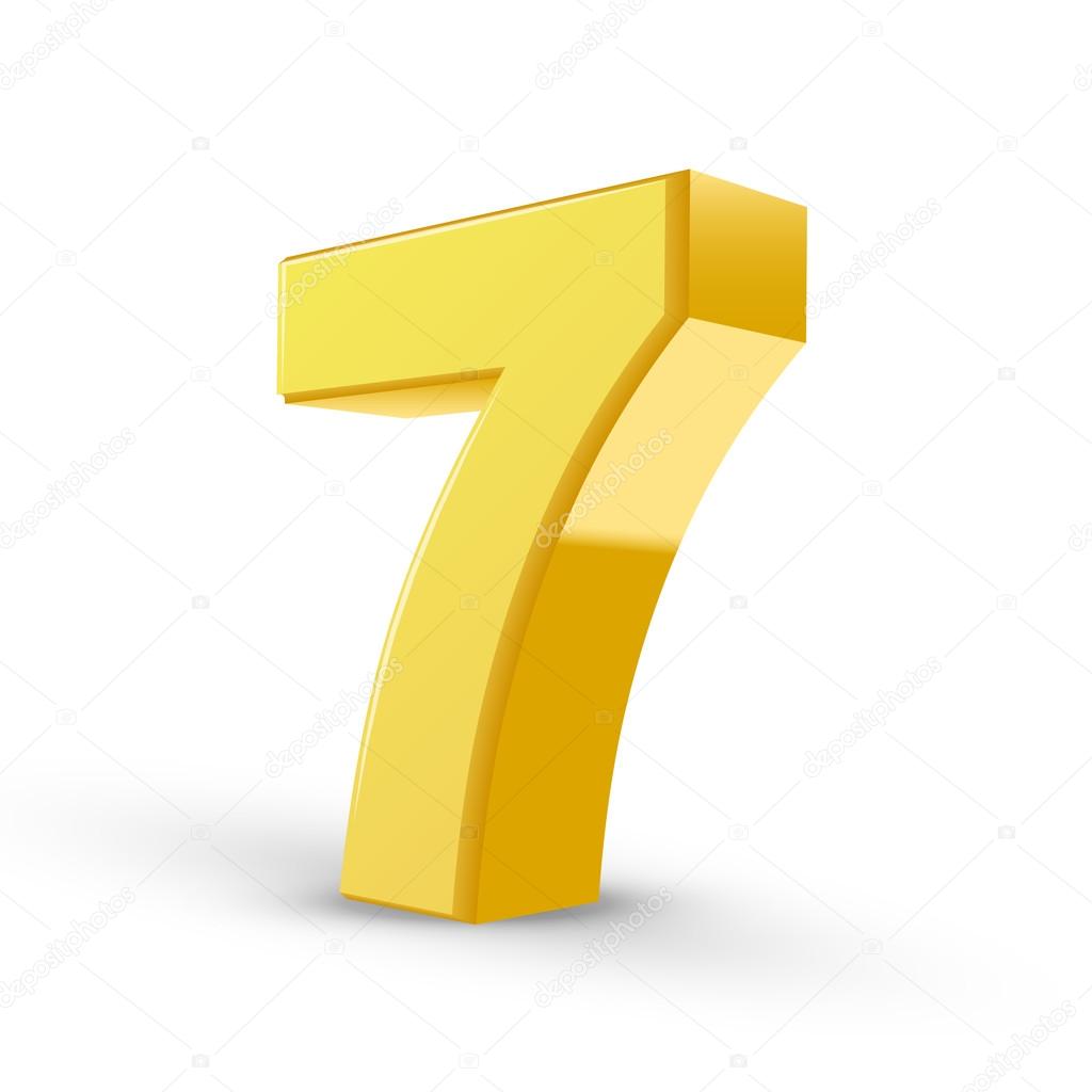 3d shiny yellow number 7 Stock Vector by ©kchungtw 123176234