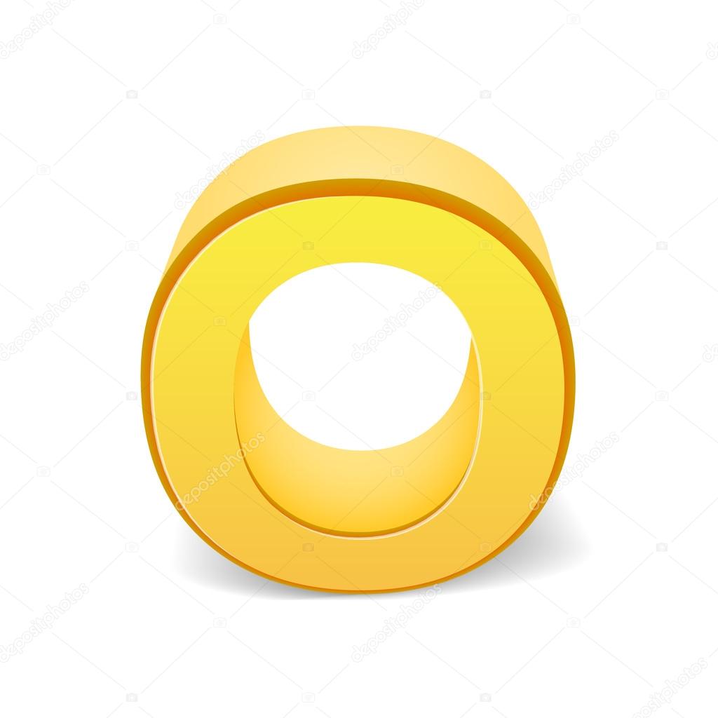3d yellow letter O Stock Vector Image by ©kchungtw #123176756