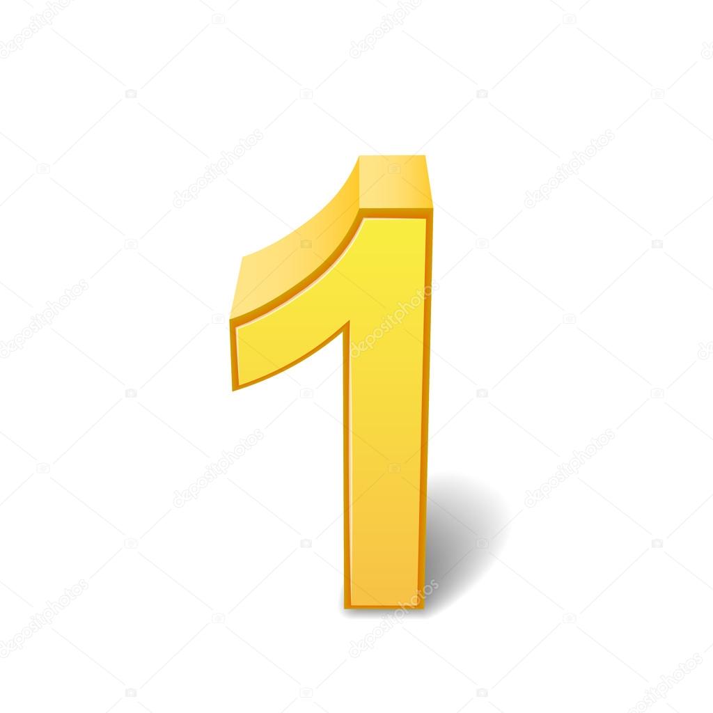3d shiny yellow number 1 Stock Vector Image by ©kchungtw #123176846