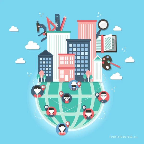 Flat design for education and learning concept — Stock Vector ...