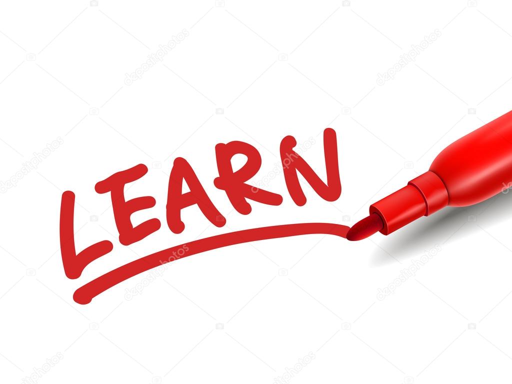 The word learn with a red marker Stock Vector Image by ©kchungtw #53010343