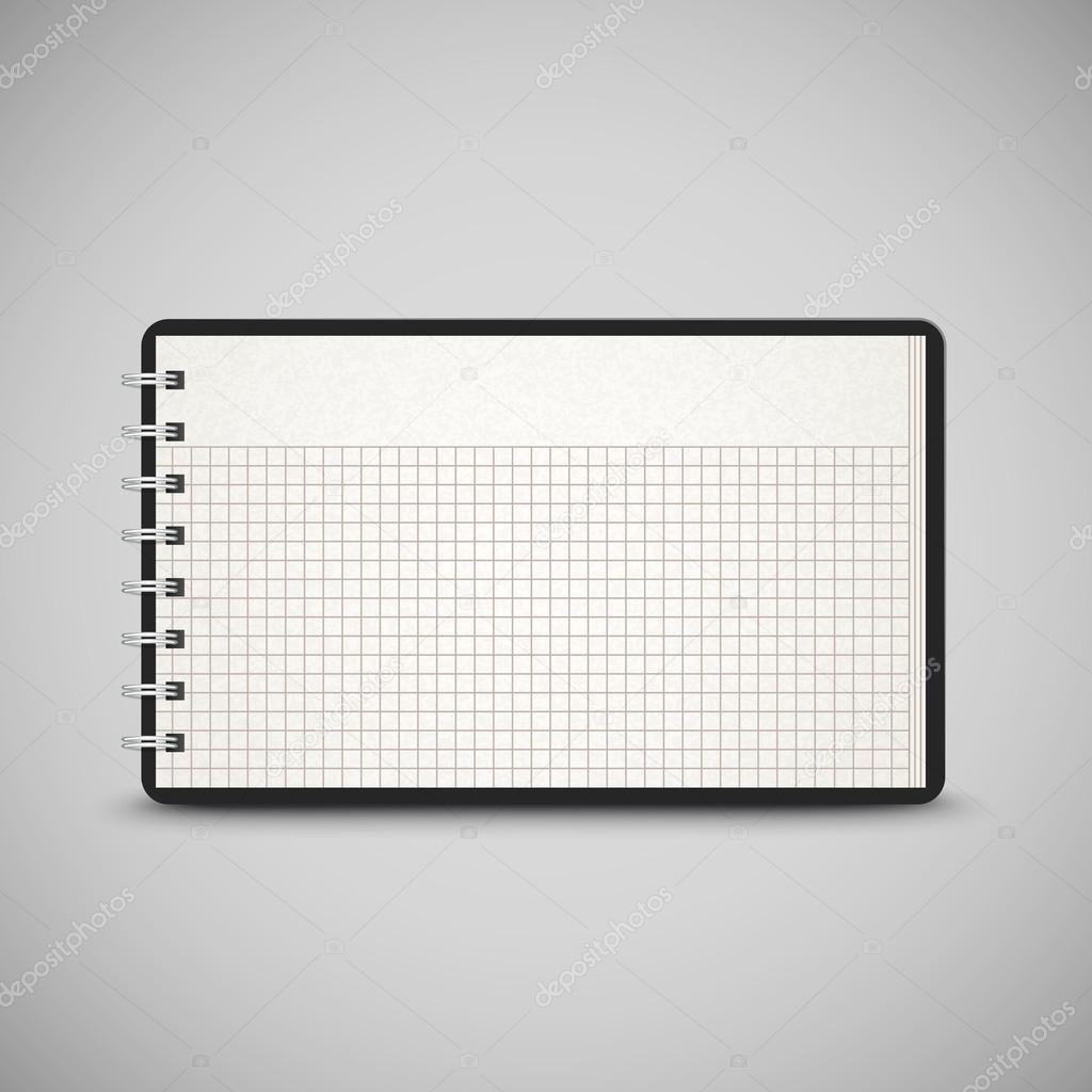 Open checked notebook isolated on grey Stock Vector Image by ©kchungtw ...