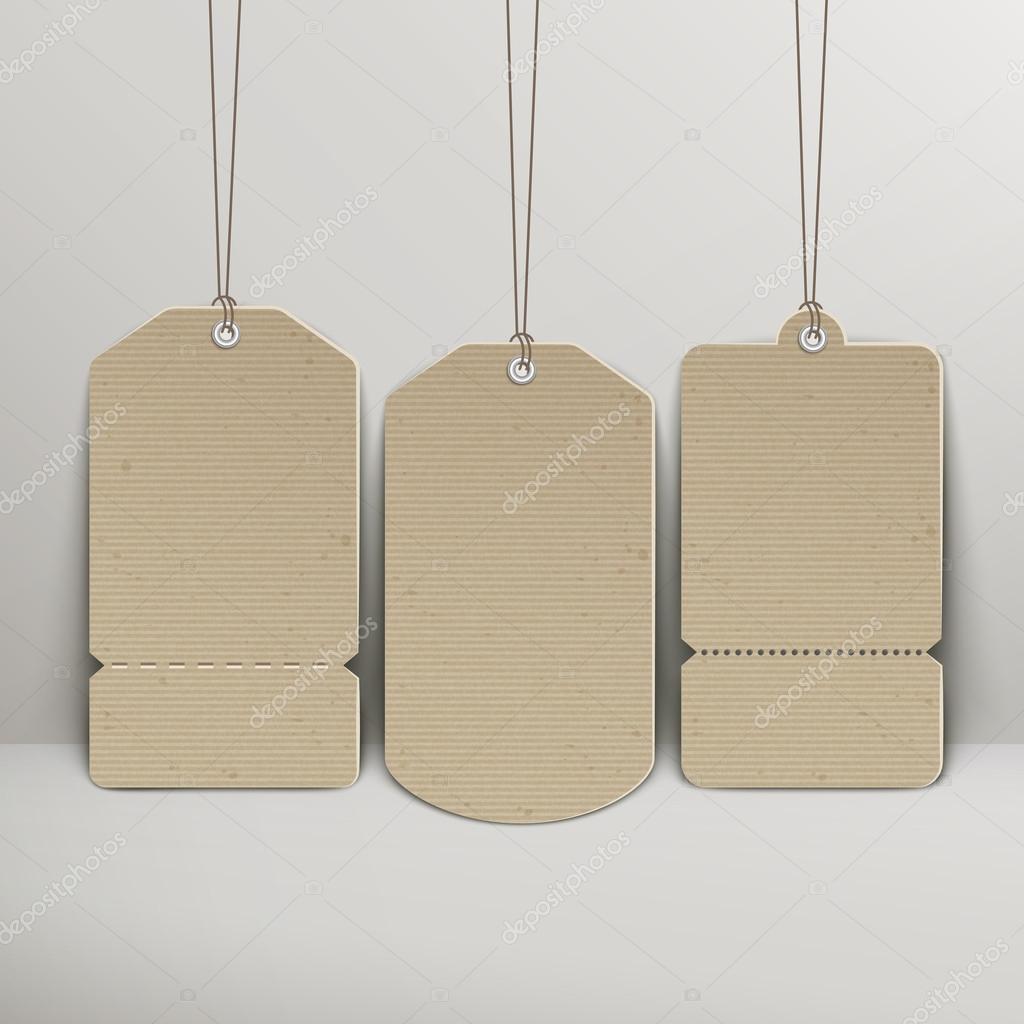 Blank brown price tags Stock Vector by ©kchungtw 53580553