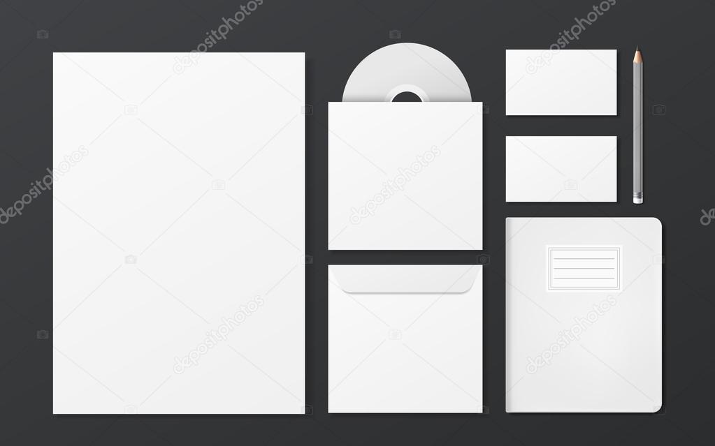 Conjunto de papelería de identidad corporativa en blanco Vector de ...