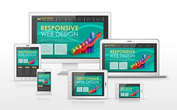 Responsive web design concept in different devices Stock Vector Image ...