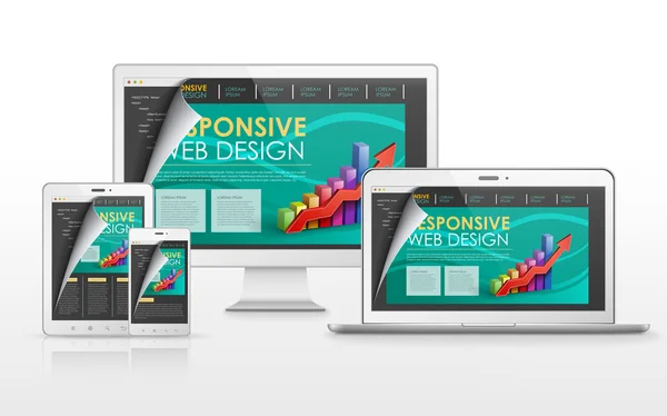 Responsive web design concept in different devices Stock Vector Image ...