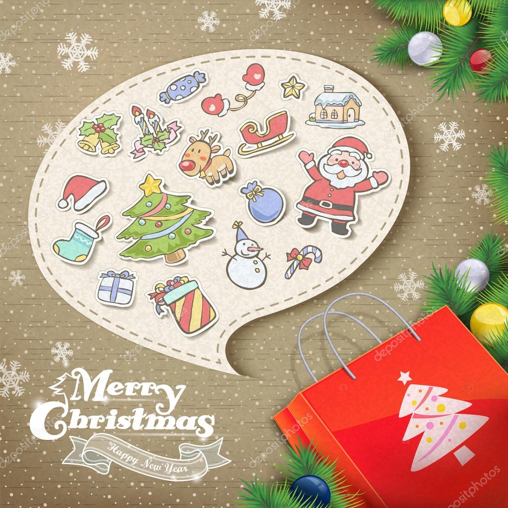 Collage style Christmas elements — Stock Vector © kchungtw #54789371