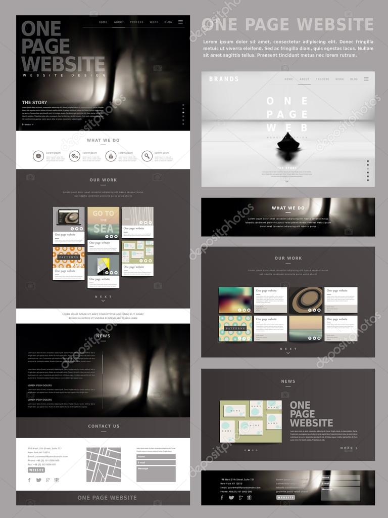 Modern style one page website design template Stock Vector Image by ...