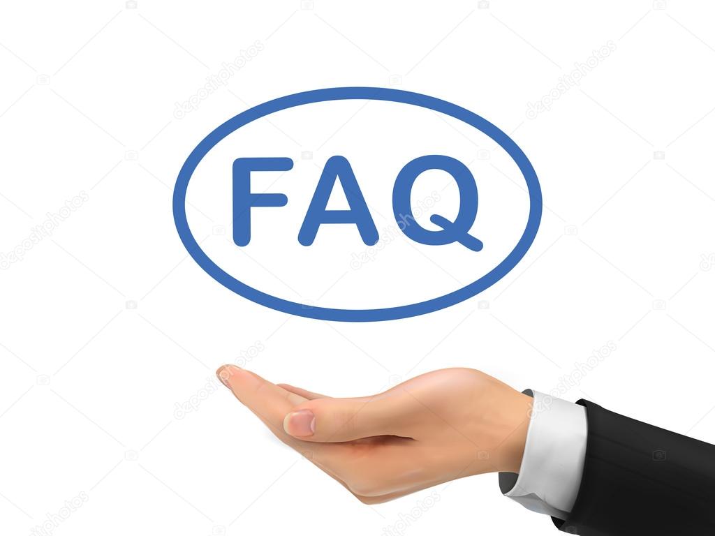 FAQ word holding by realistic hand Stock Vector by ©kchungtw 59518027