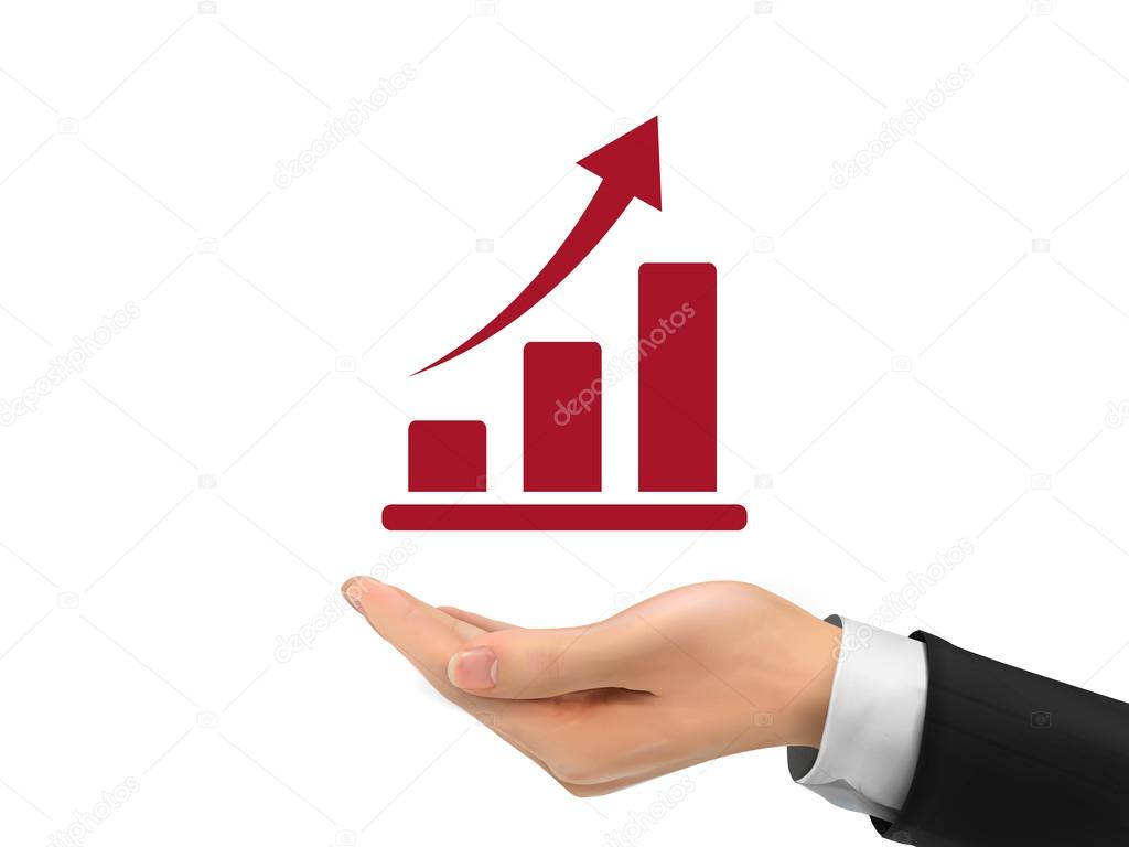 Growing graph holding by realistic hand Stock Vector by ©kchungtw 59519237