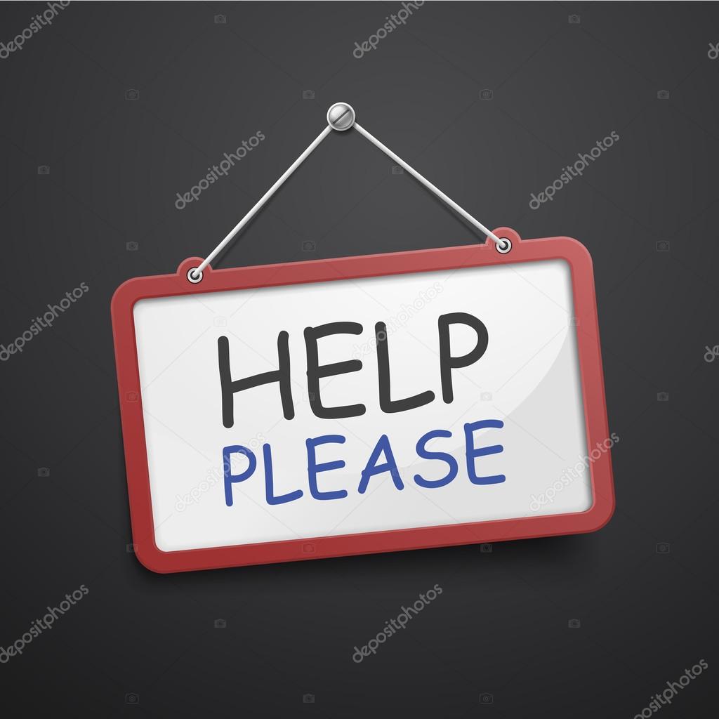 Help please hanging sign Stock Vector Image by ©kchungtw #60506103