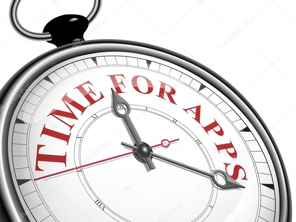 Time for apps concept clock Stock Vector Image by ©kchungtw #60581963