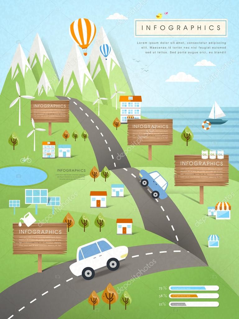 Road Infographic Template