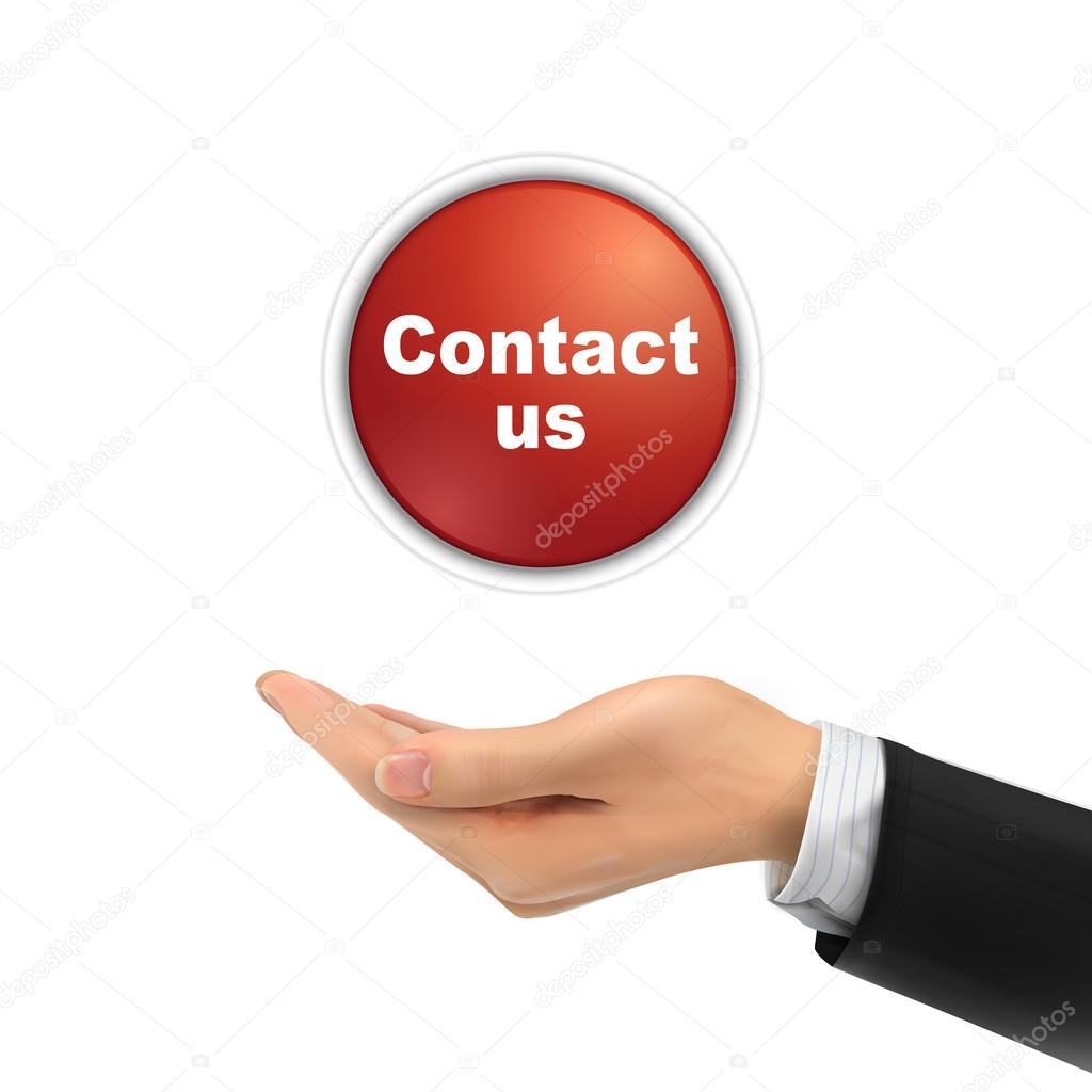 3d hand holding contact us icon Stock Vector by ©kchungtw 62794857