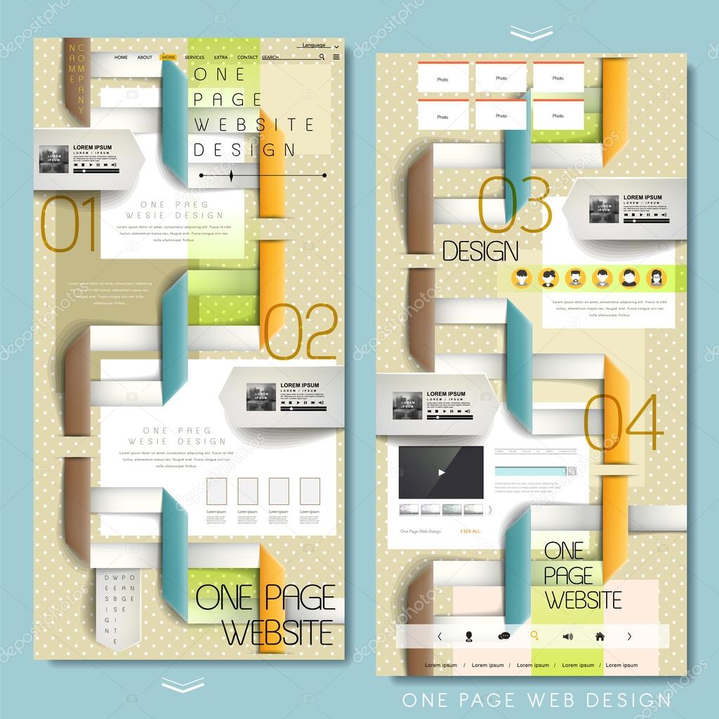 Folded paper concept one page website design Stock Vector by ©kchungtw ...