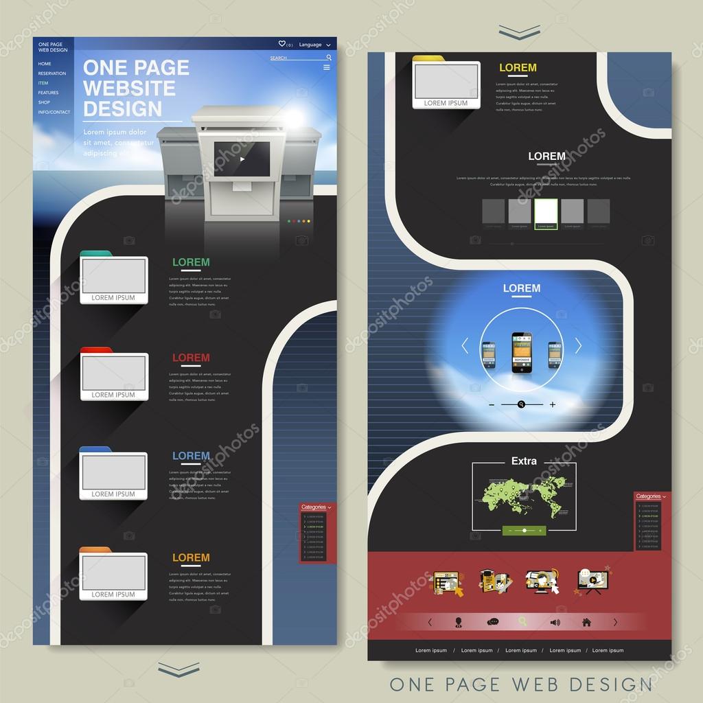 Office concept one page website design Stock Vector by ©kchungtw 67066839