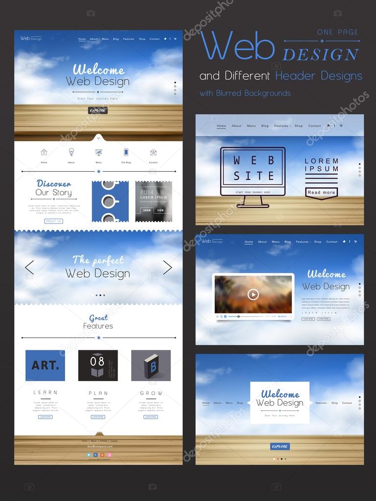 Contemporary one page website design template Stock Vector Image by ...