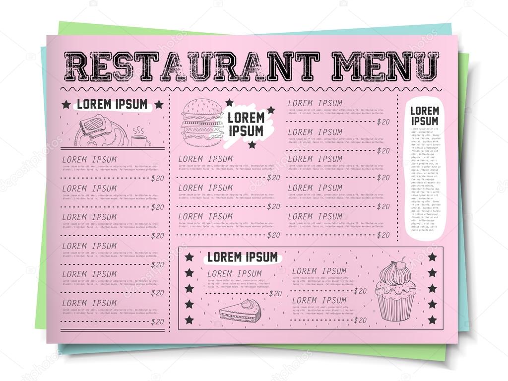 Attractive restaurant menu design — Stock Vector © kchungtw #67068589