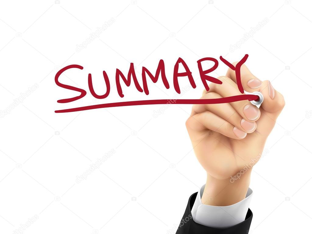 Summary written by 3d hand — Stock Vector © kchungtw #67398663