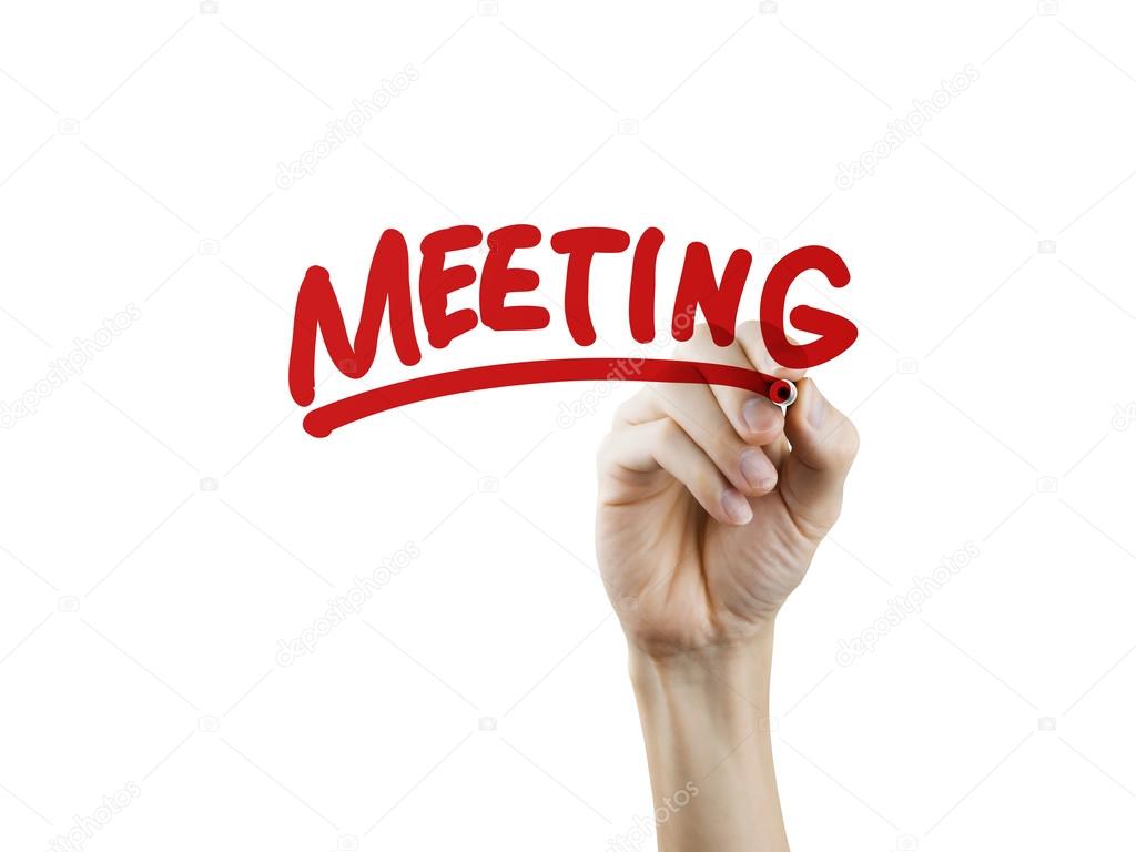 Meeting word written by hand — Stock Photo © kchungtw #70245987