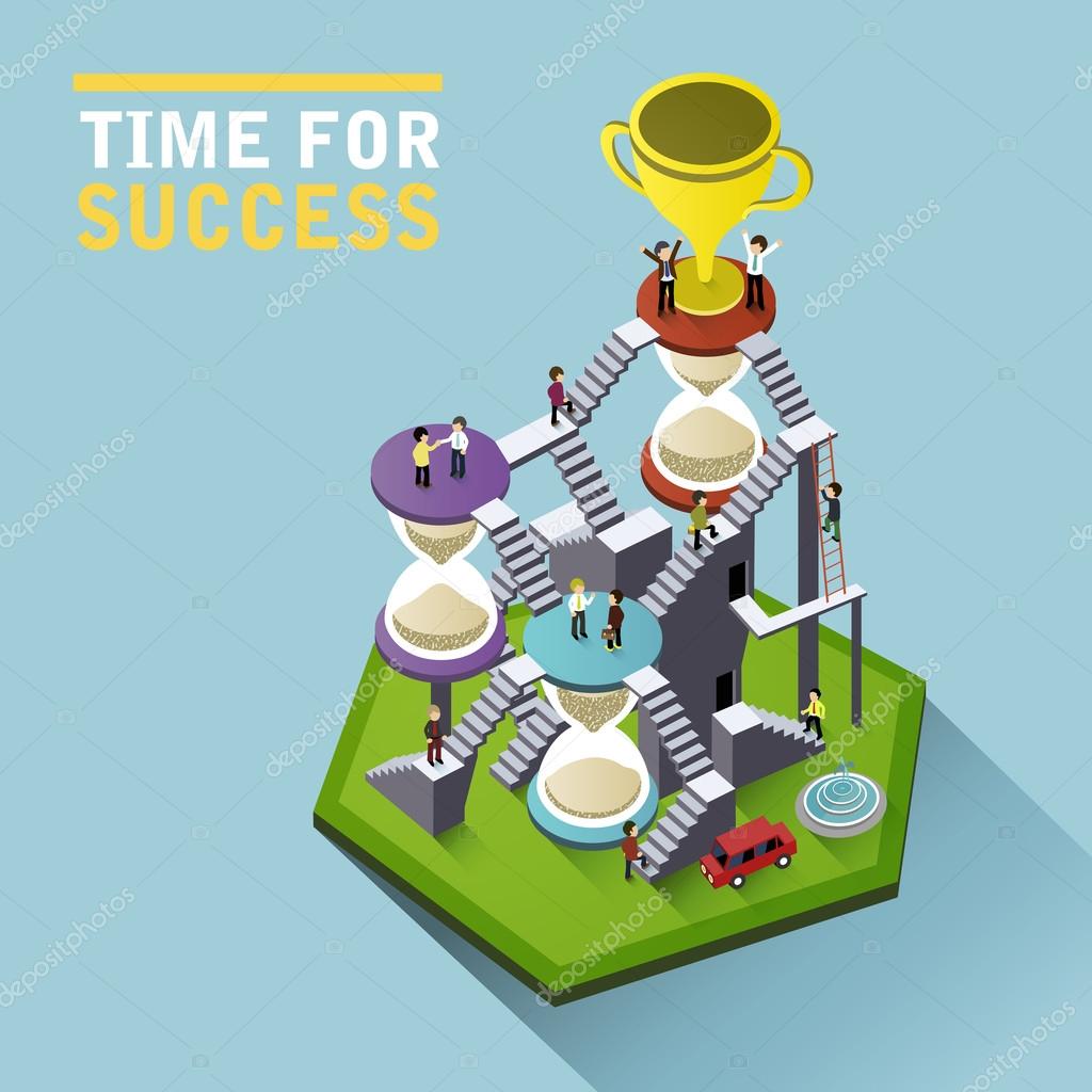 Time for success flat 3d isometric infographic Stock Vector Image by ...