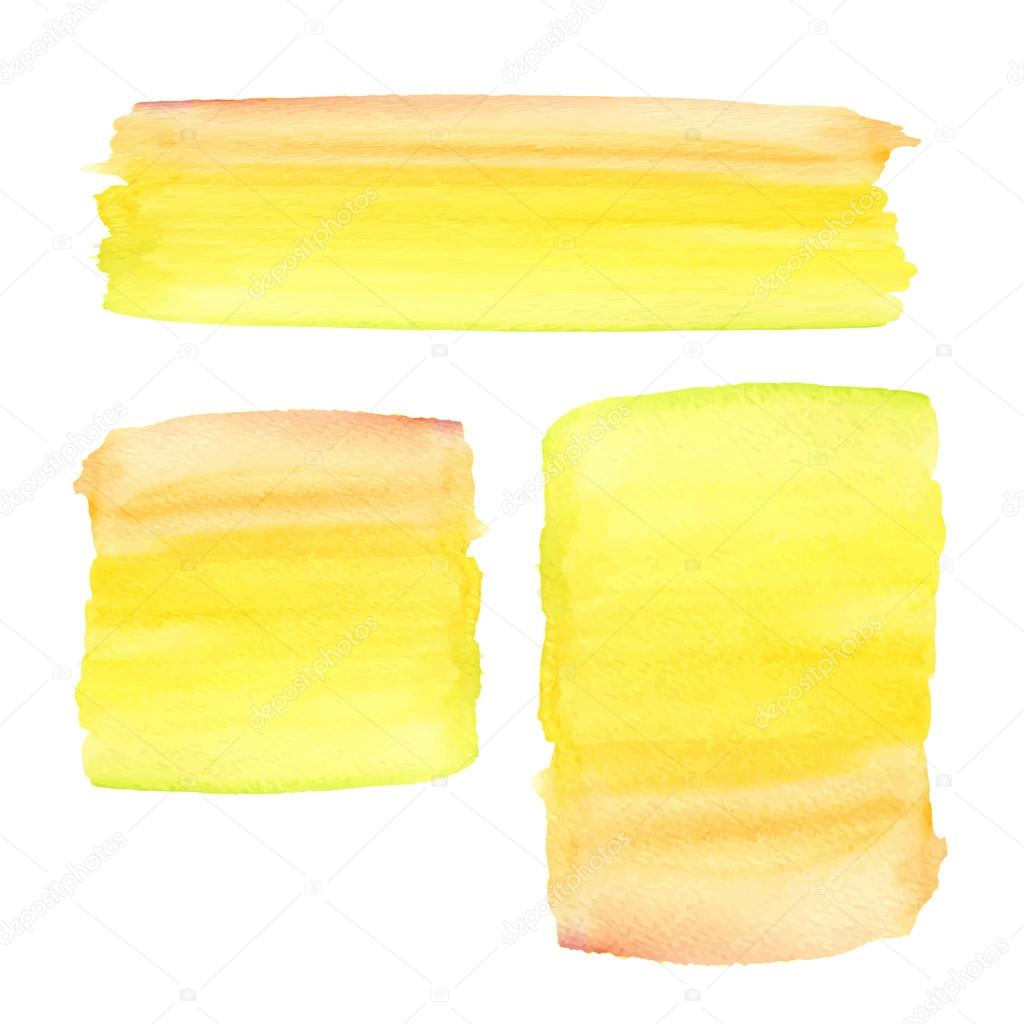 Yellow watercolor brush strokes Stock Vector by ©kchungtw 70876905