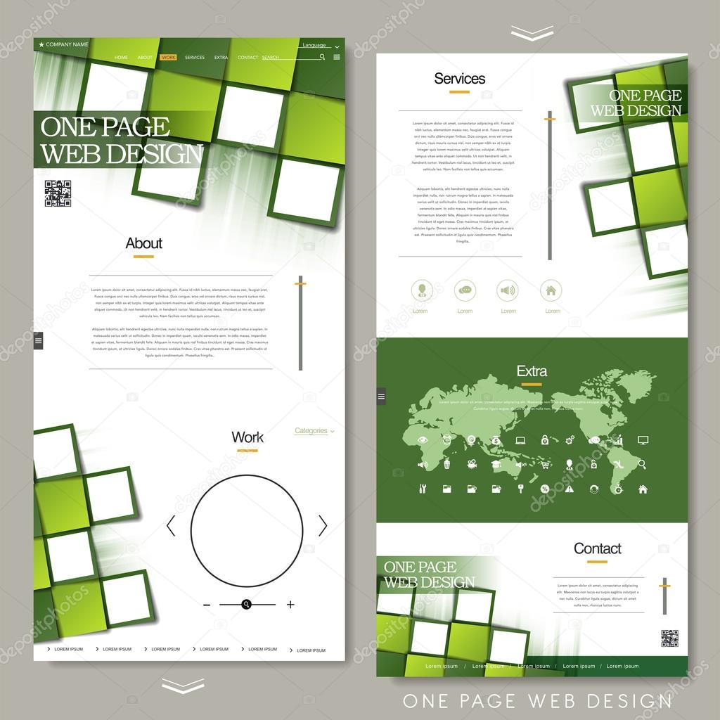 Contemporary one page website template design Stock Vector Image by ...