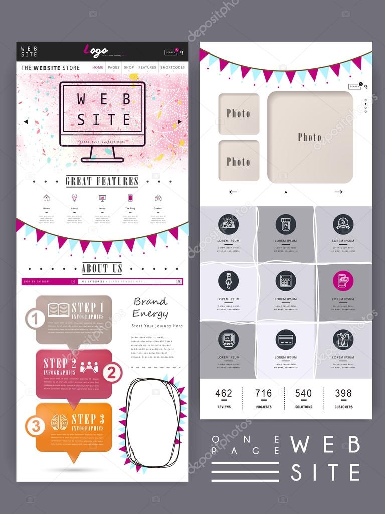 Lovely one page website template design Stock Vector Image by ©kchungtw ...