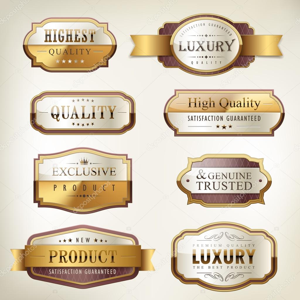 Luxury premium quality golden plates collection Stock Vector by ...