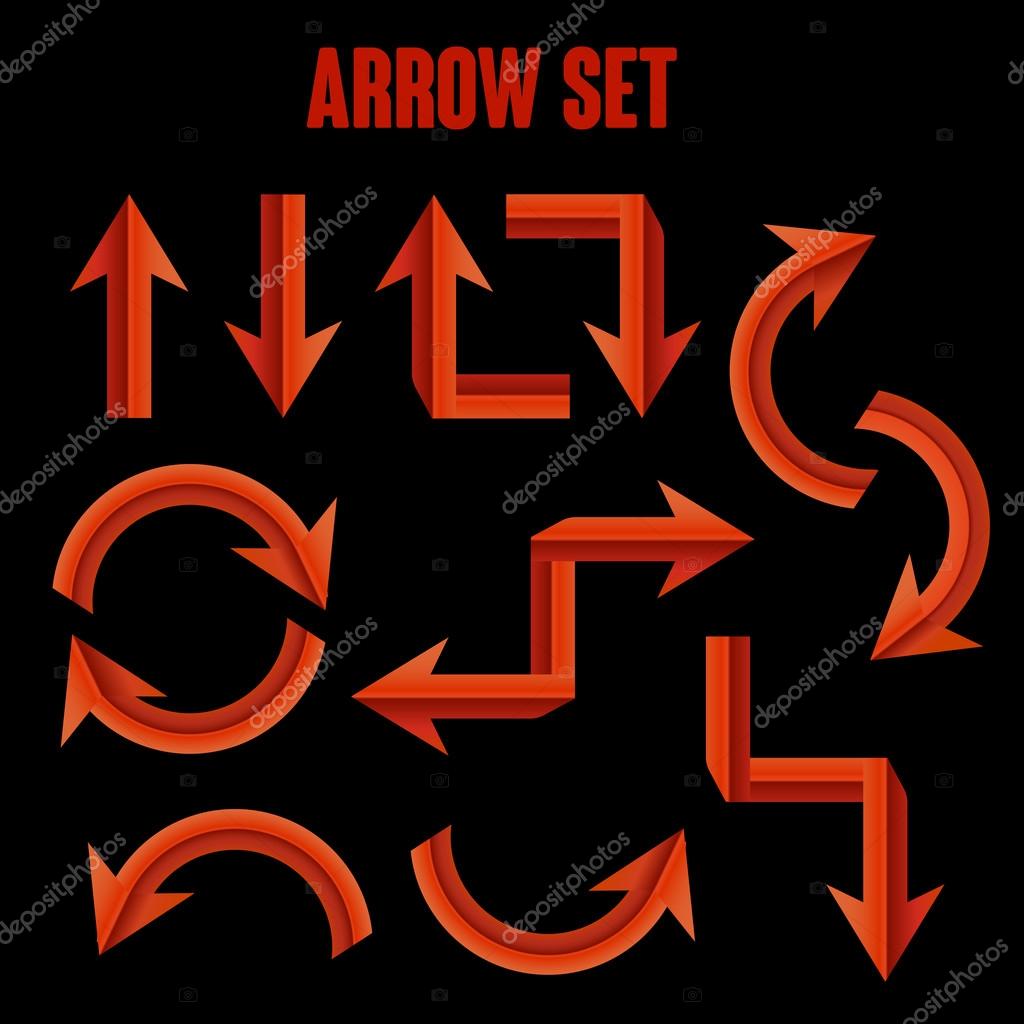Modern red arrow set Stock Vector Image by ©kchungtw #72482105
