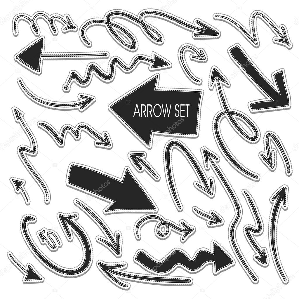 Lovely black arrow set Stock Vector by ©kchungtw 72482123